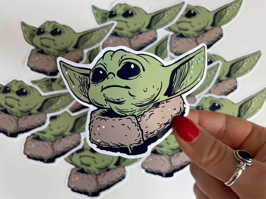 Baby Yoda/grogu Sticker Vinyl Decal Waterproof 4 X 2.5 - Etsy