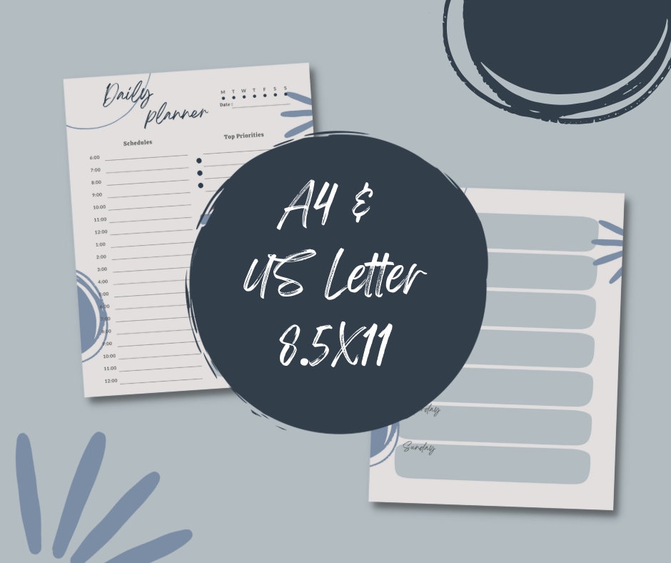 Cute Weekly Planner Printable- Print at Home Calendar - One Week ...