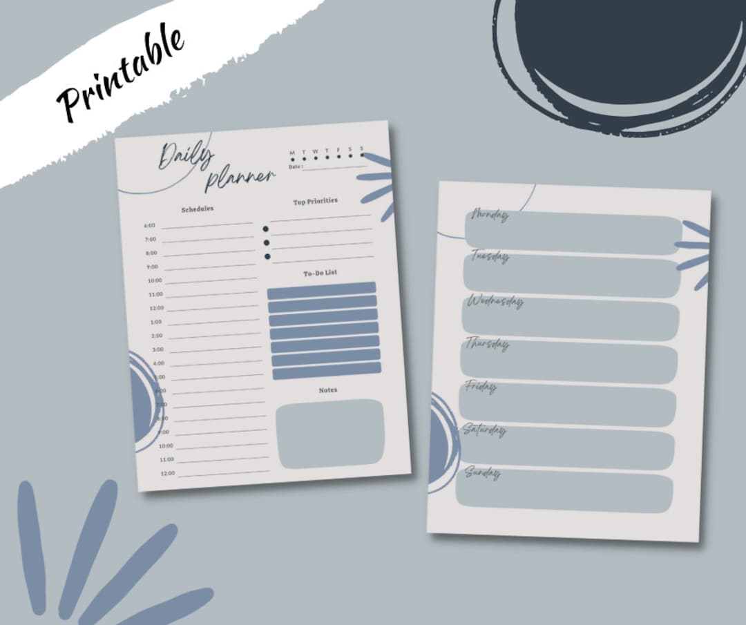 Cute Weekly Planner Printable- Print at Home Calendar - One Week ...