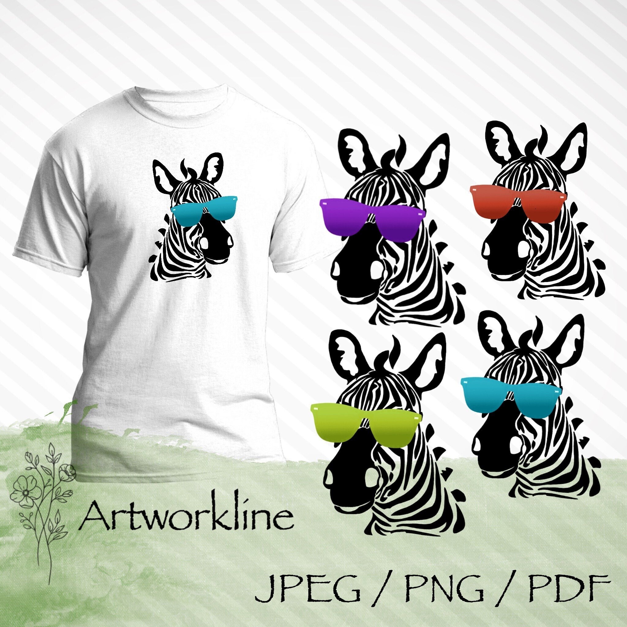 PNG Cool Zebra PNG Zebra Design Shirt PNG Png Jpeg Pdf | Etsy