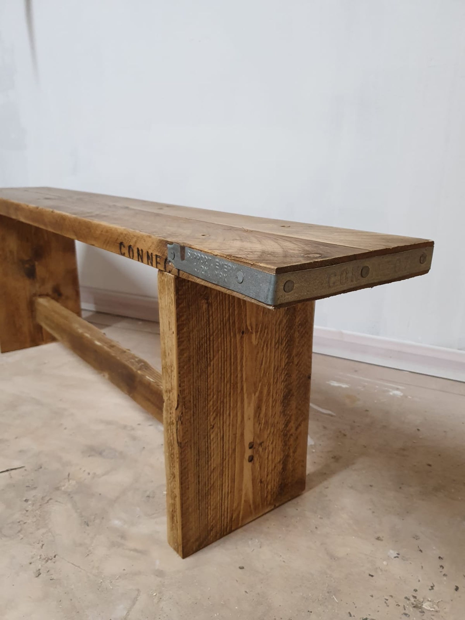 Scaffold Board Bench Reclaimed Wooden Bench - Etsy UK