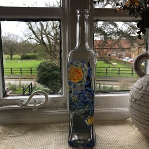 Starry Night Inspired Recycled Decorative Bottle - Etsy