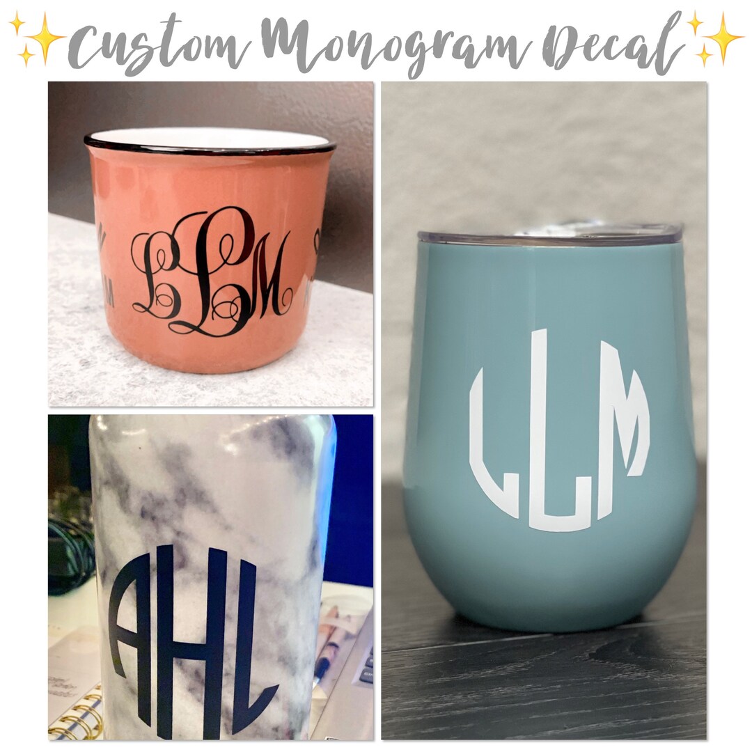 Custom Monogram Decal | Custom Monogram Sticker | Monogram Decal - Etsy