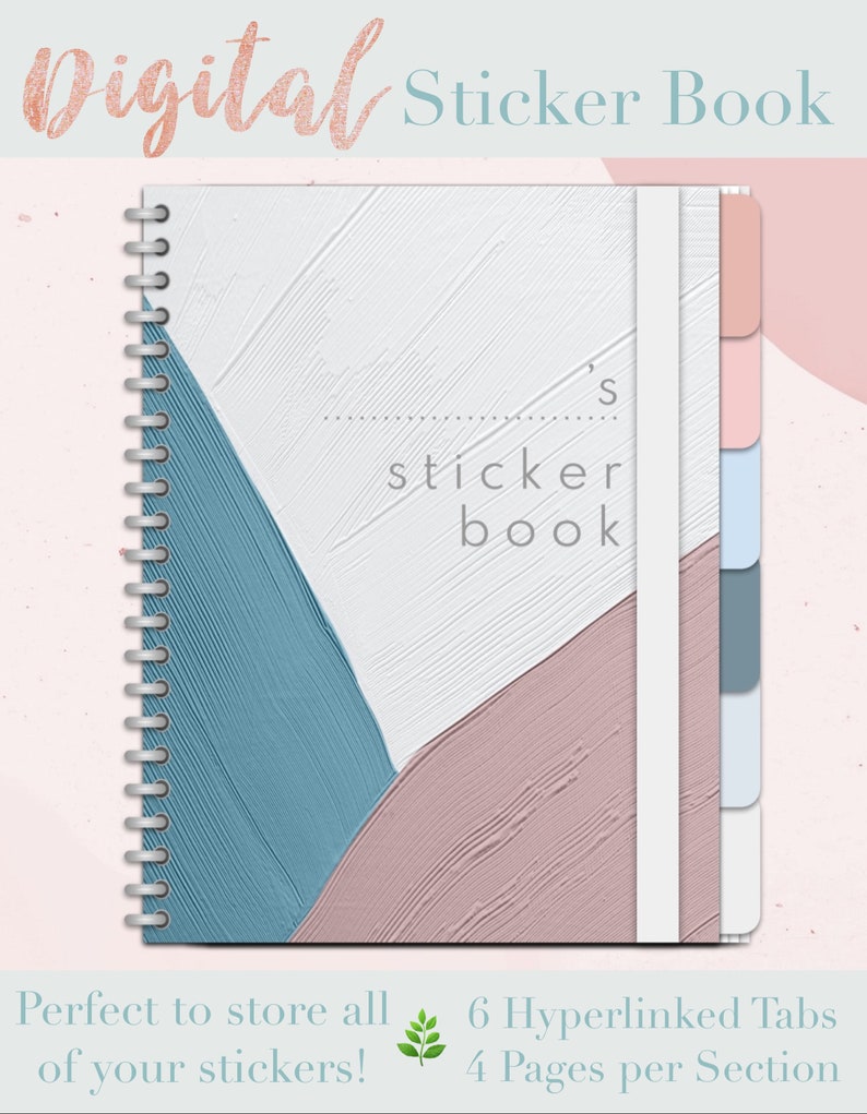 Digital Sticker Book | Sticker Book | 6 Tab Sticker Book - Etsy