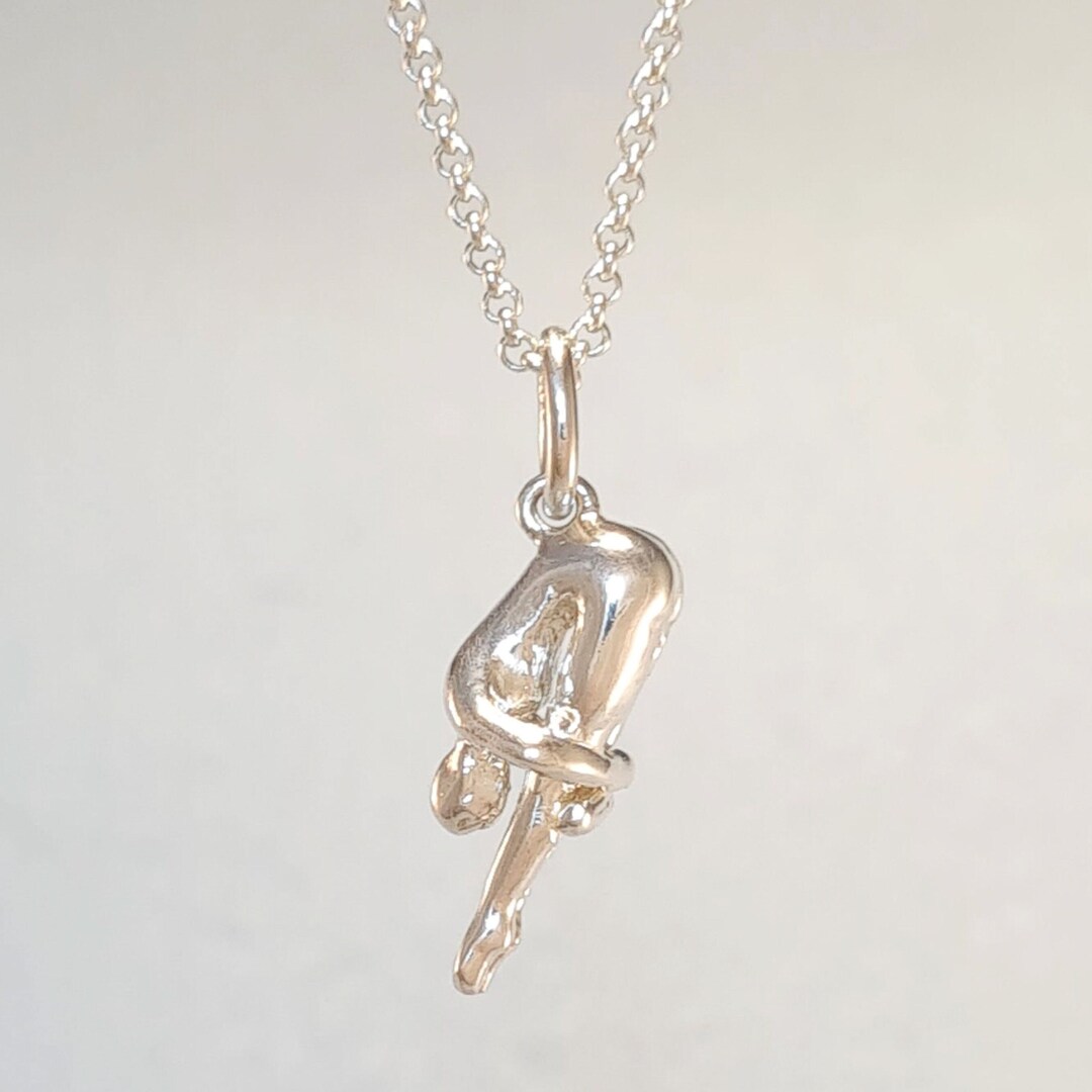 COLGANTE NADADOR salto al agua plata de ley / Sterling silver swimming ...