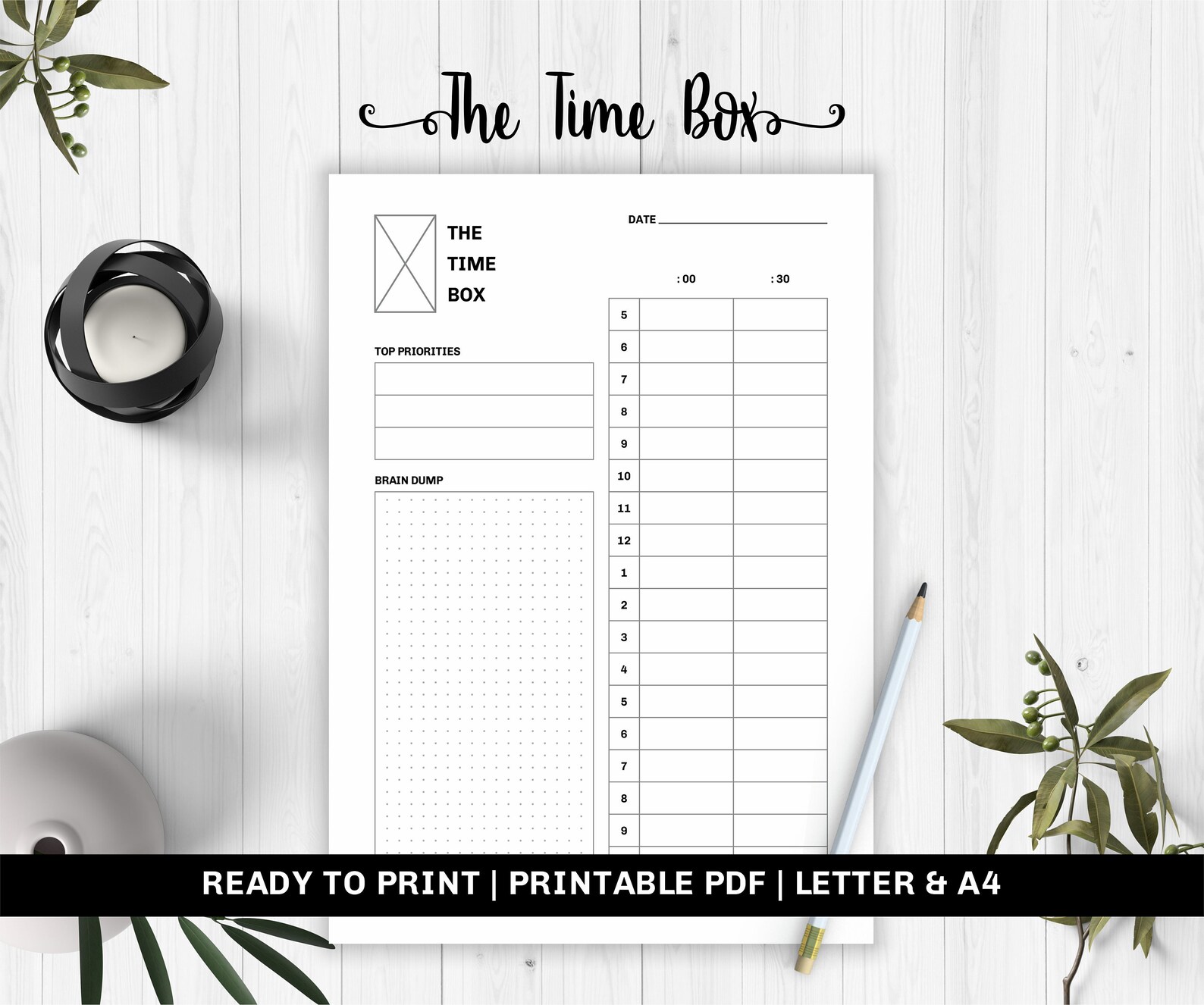 The Time Box Planner Daily Timeboxing Planner Time Block - Etsy España