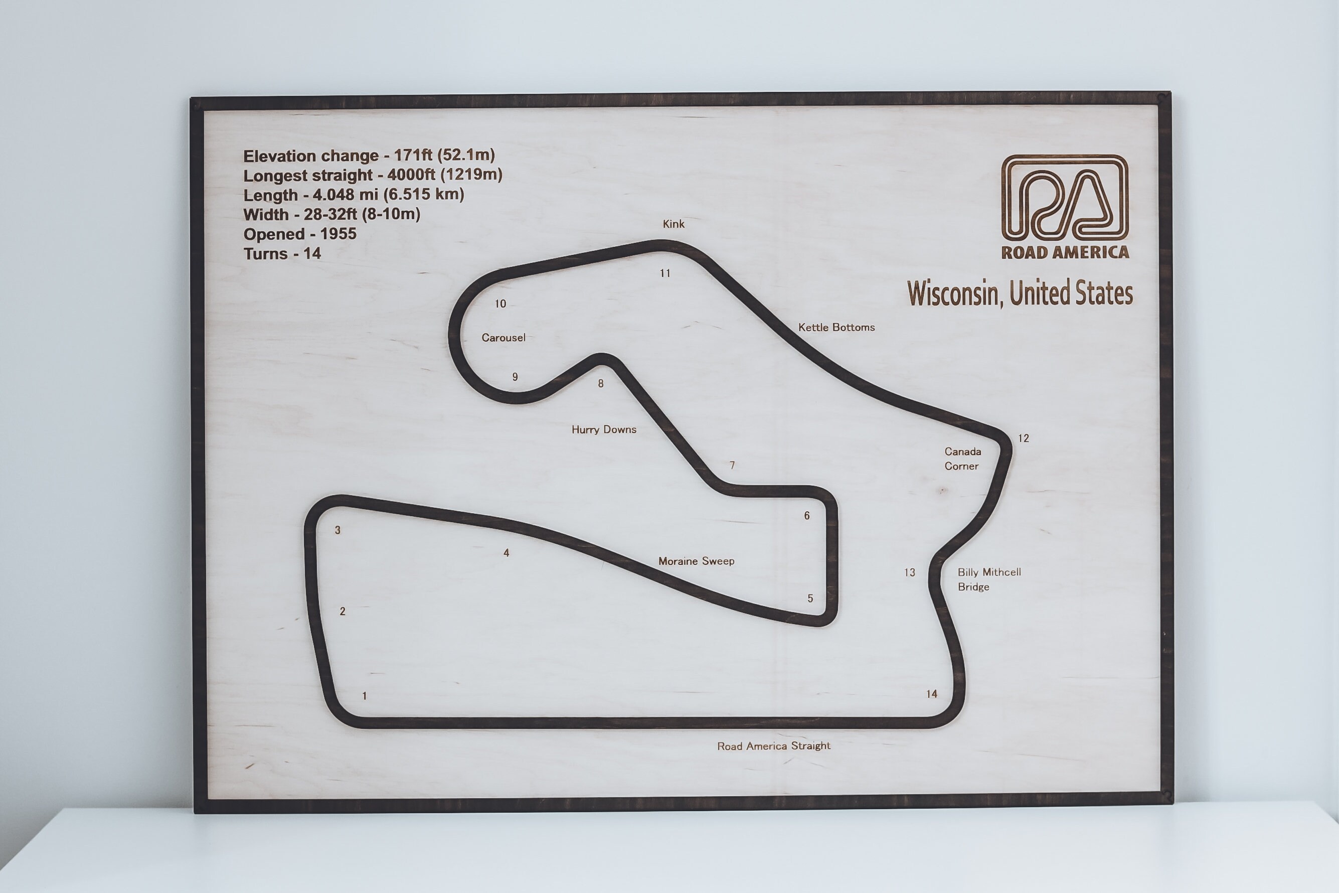 Road America Race Track, Wall Decor, Gift Birthday Christmas Present F1 ...