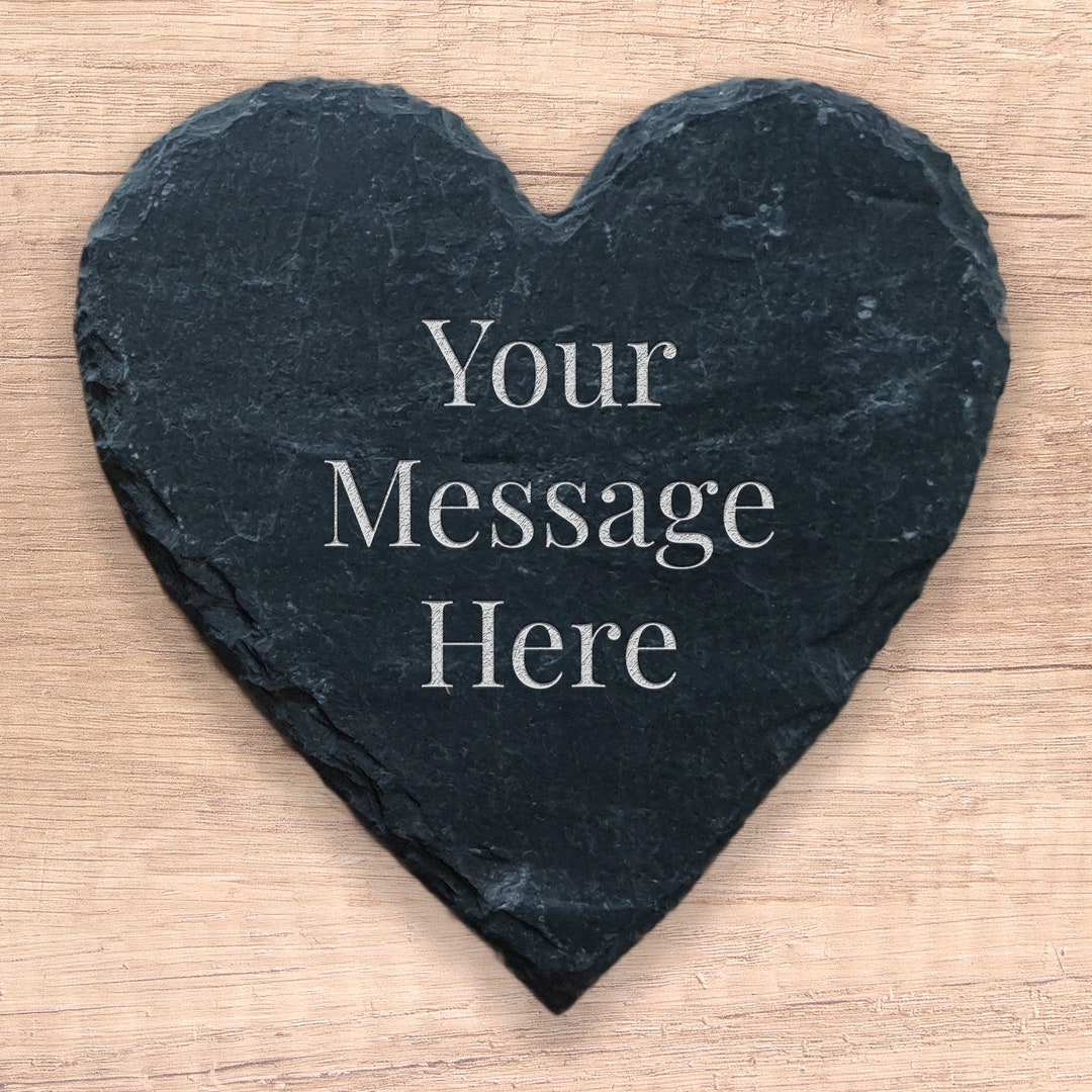 Personalised Slate Heart Plaque, Engraved Slate Heart, Slate Coaster ...