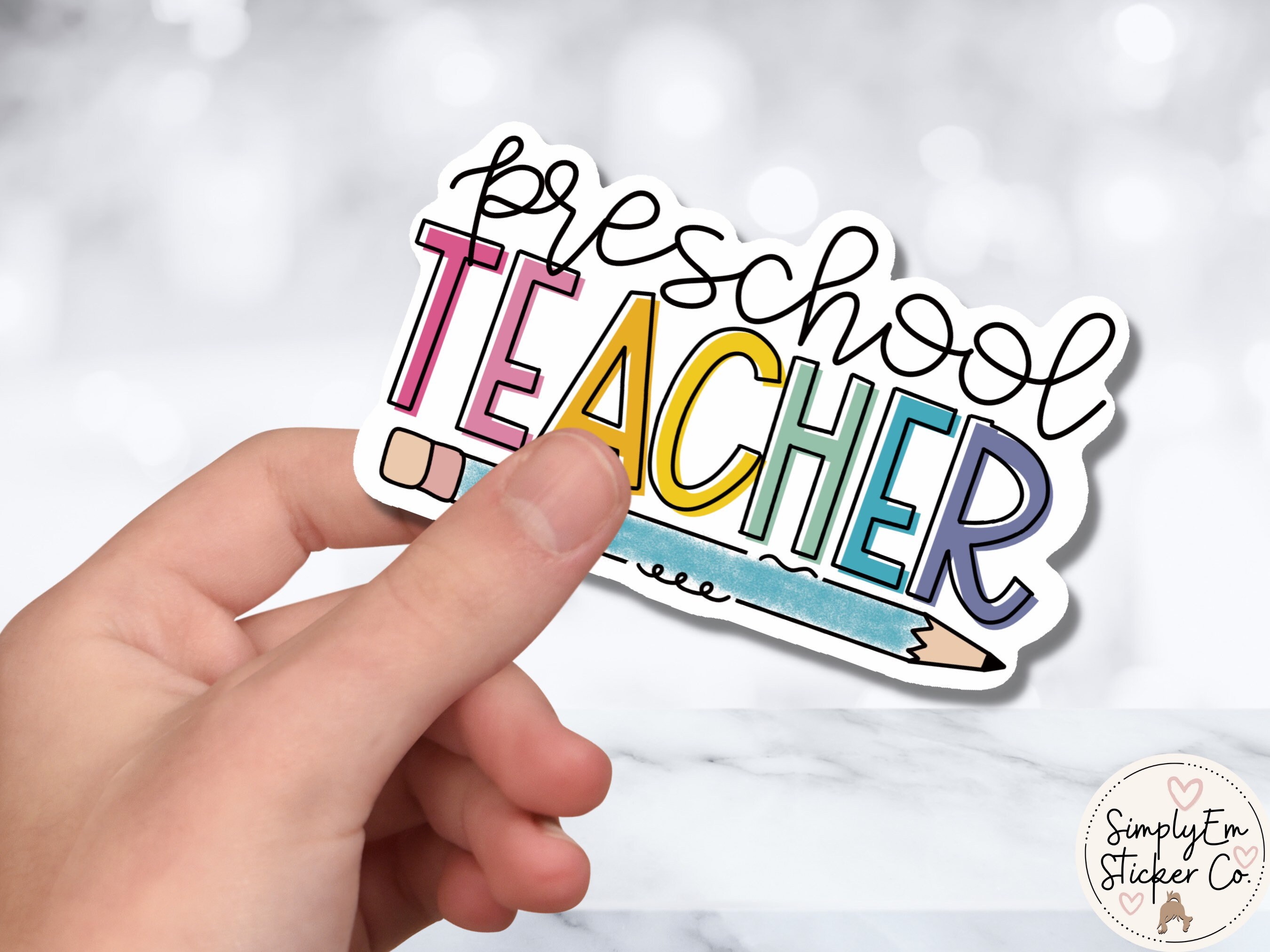 BRIGHT Preschool Teacher Sticker Teacher Sticker Educator - Etsy