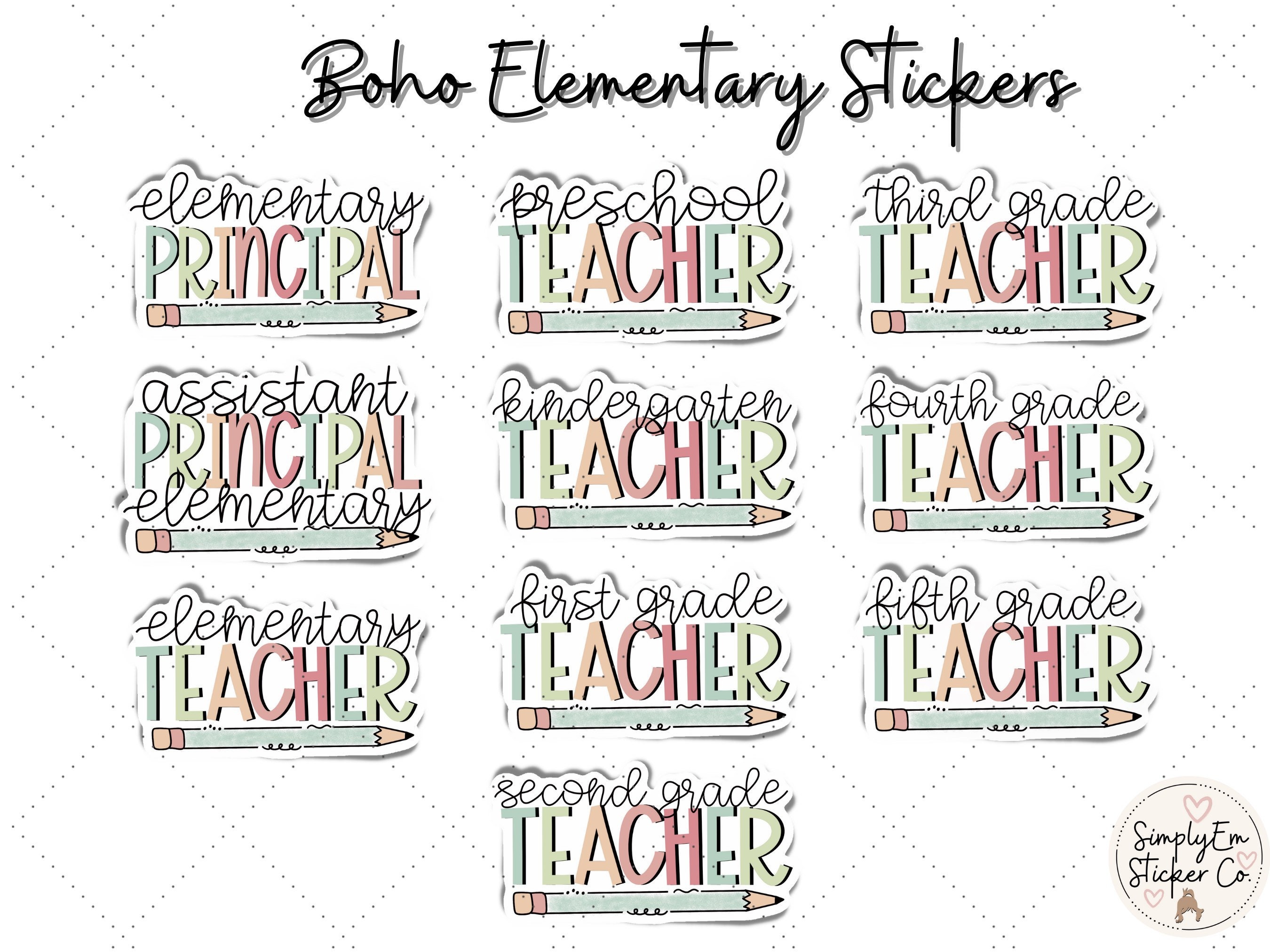 Bundle 3 Teacher Sticker Pack Elementary Teacher Teacher - Etsy