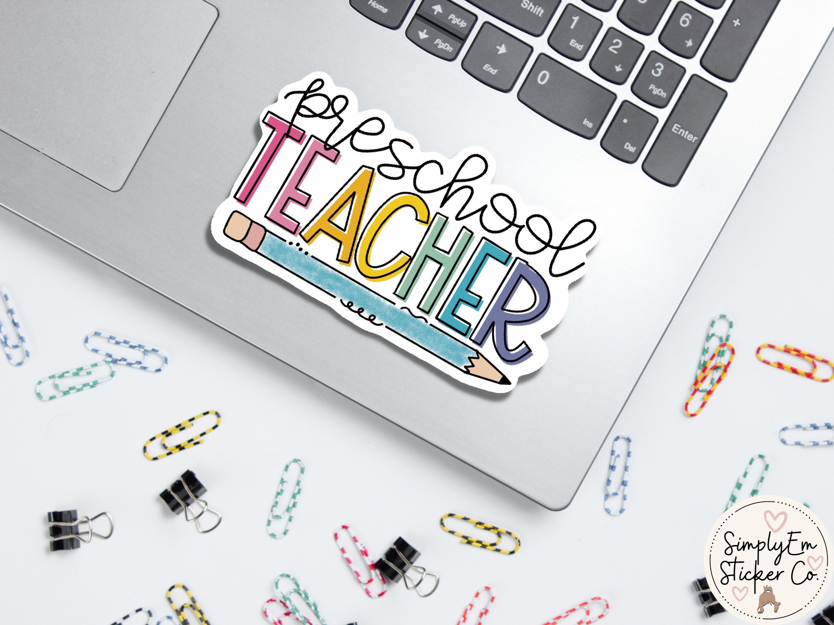 BRIGHT Preschool Teacher Sticker Teacher Sticker Educator - Etsy
