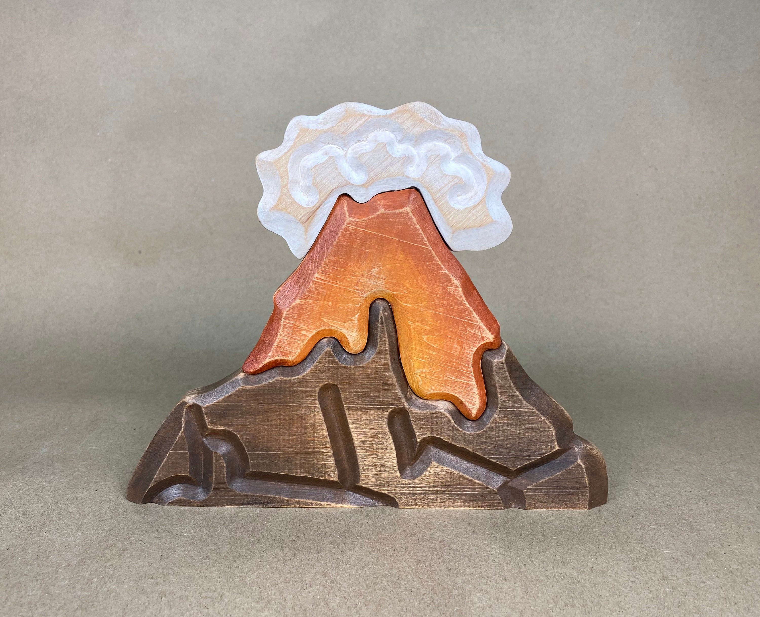 Big Volcano Wooden Toy-Volcano Toy-Waldorf Wood Toy-Handmade | Etsy