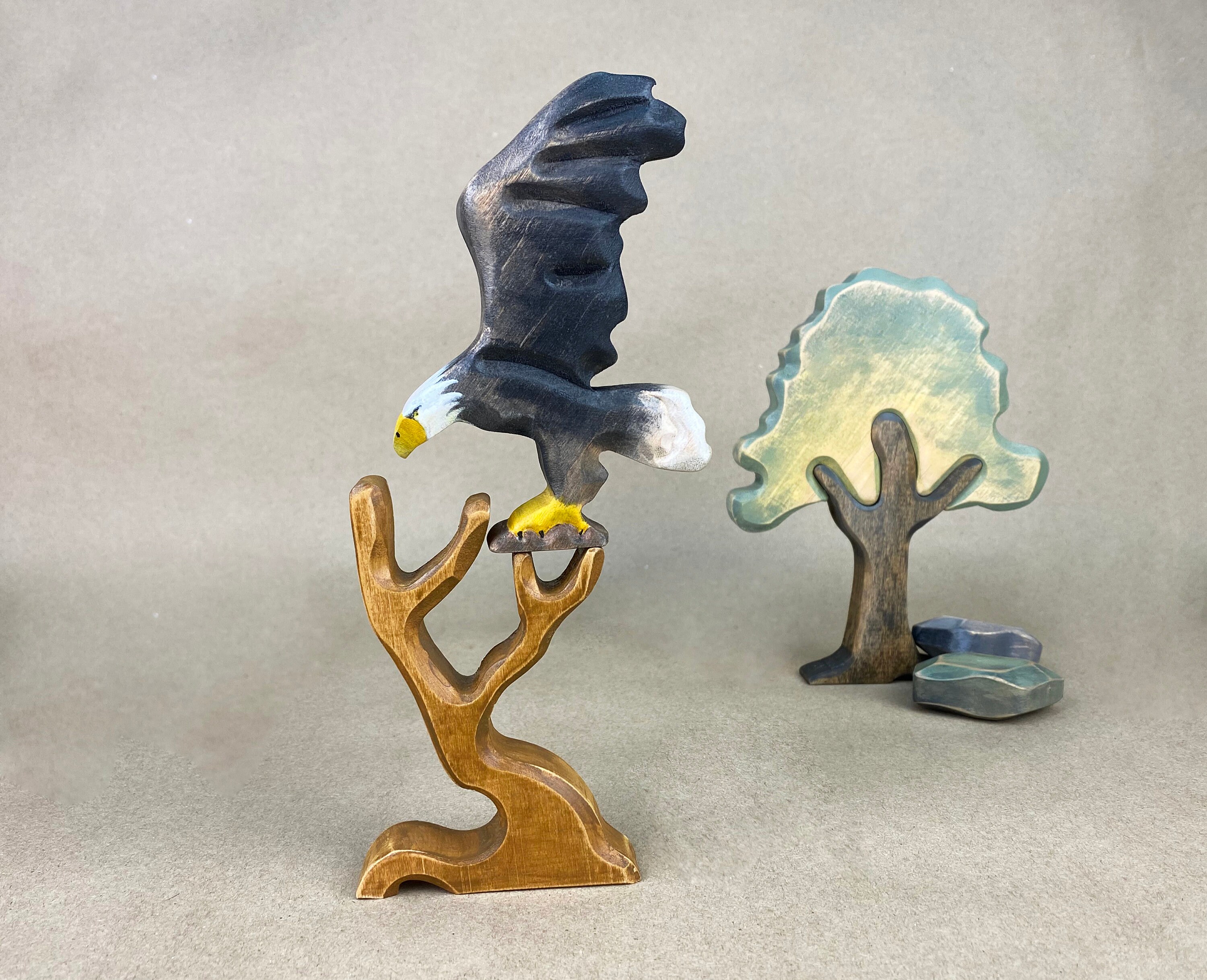 Wooden Eagle Toy-eagle Toy-eagle Bird Toy-bird Figurine-bald | Etsy