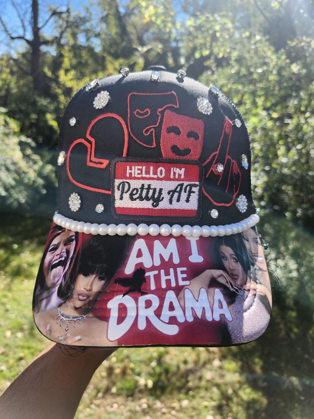 Custom Am I the Drama Little Miss Drama Veil Hats With Bling and ...