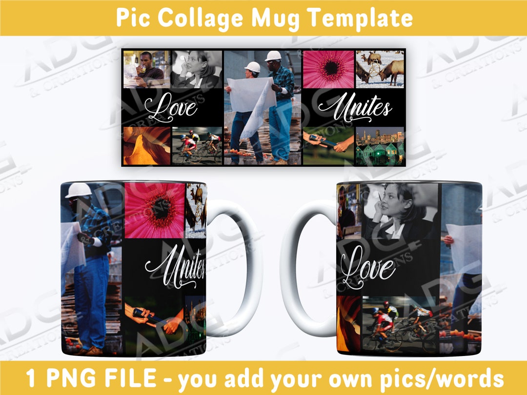 Picture Collage Mug Template Instant Digital PNG Download Perfect for ...