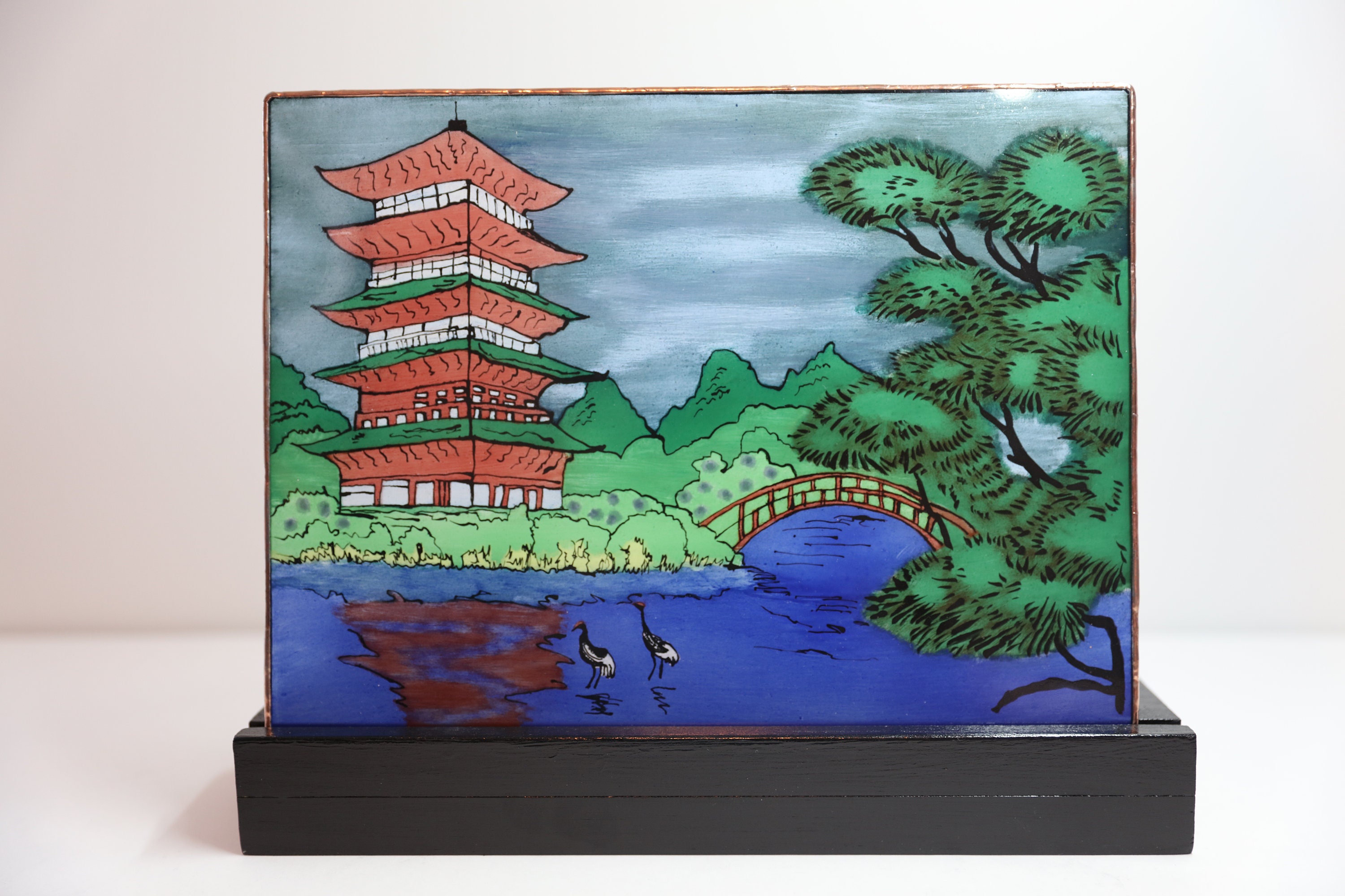Japanese Pagoda, Backlit Glass Panel - Etsy