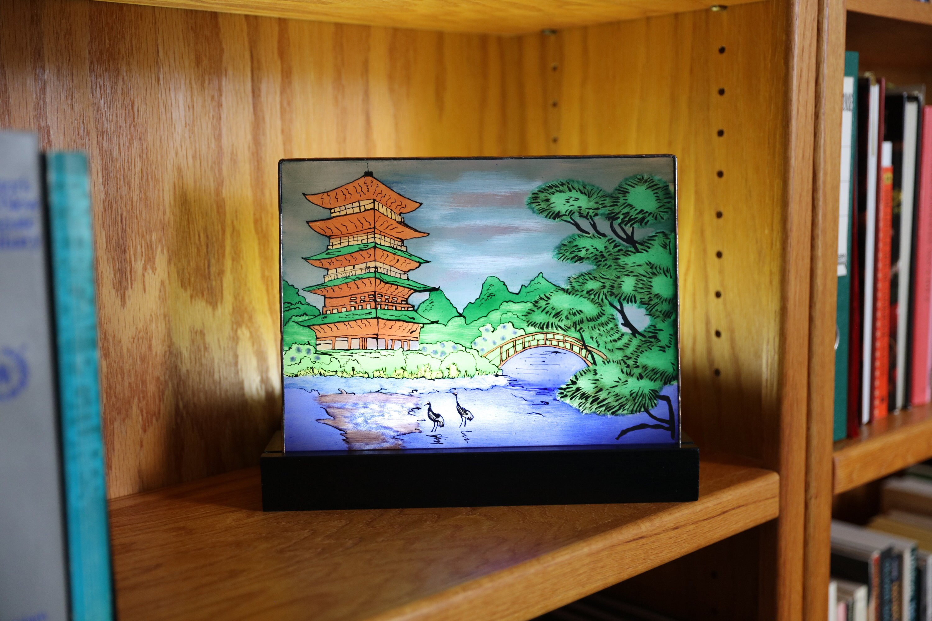 Japanese Pagoda, Backlit Glass Panel - Etsy