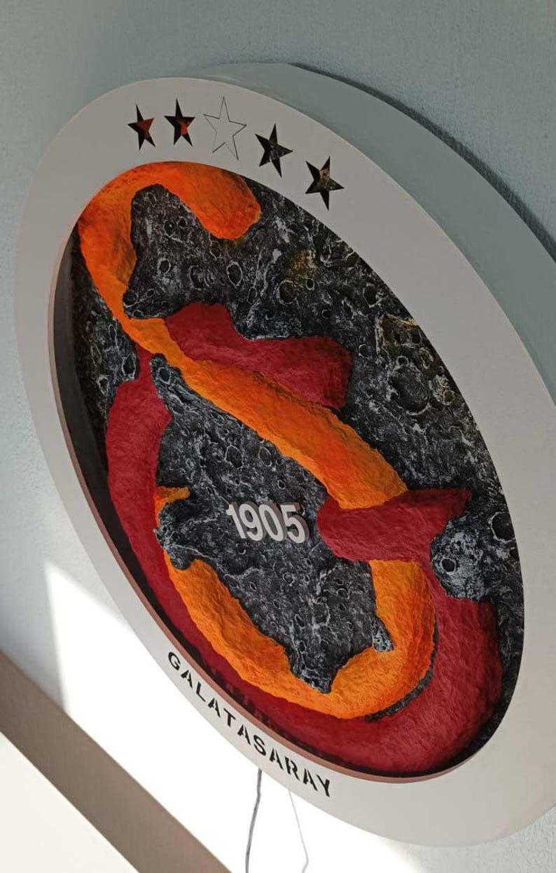 Galatasaray LED Illuminated Table, Wall Decor, Galatasaray Logo Design ...