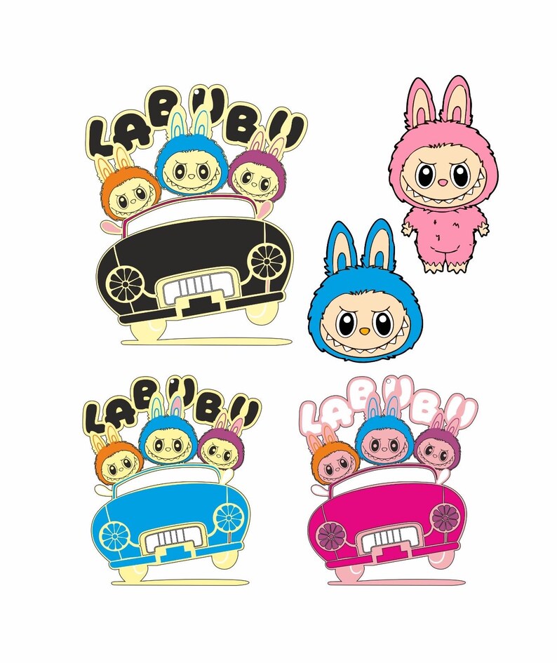 Labubu Painting Set, Laser Cut File, Labubu Svg Dxf Pdf Digital ...