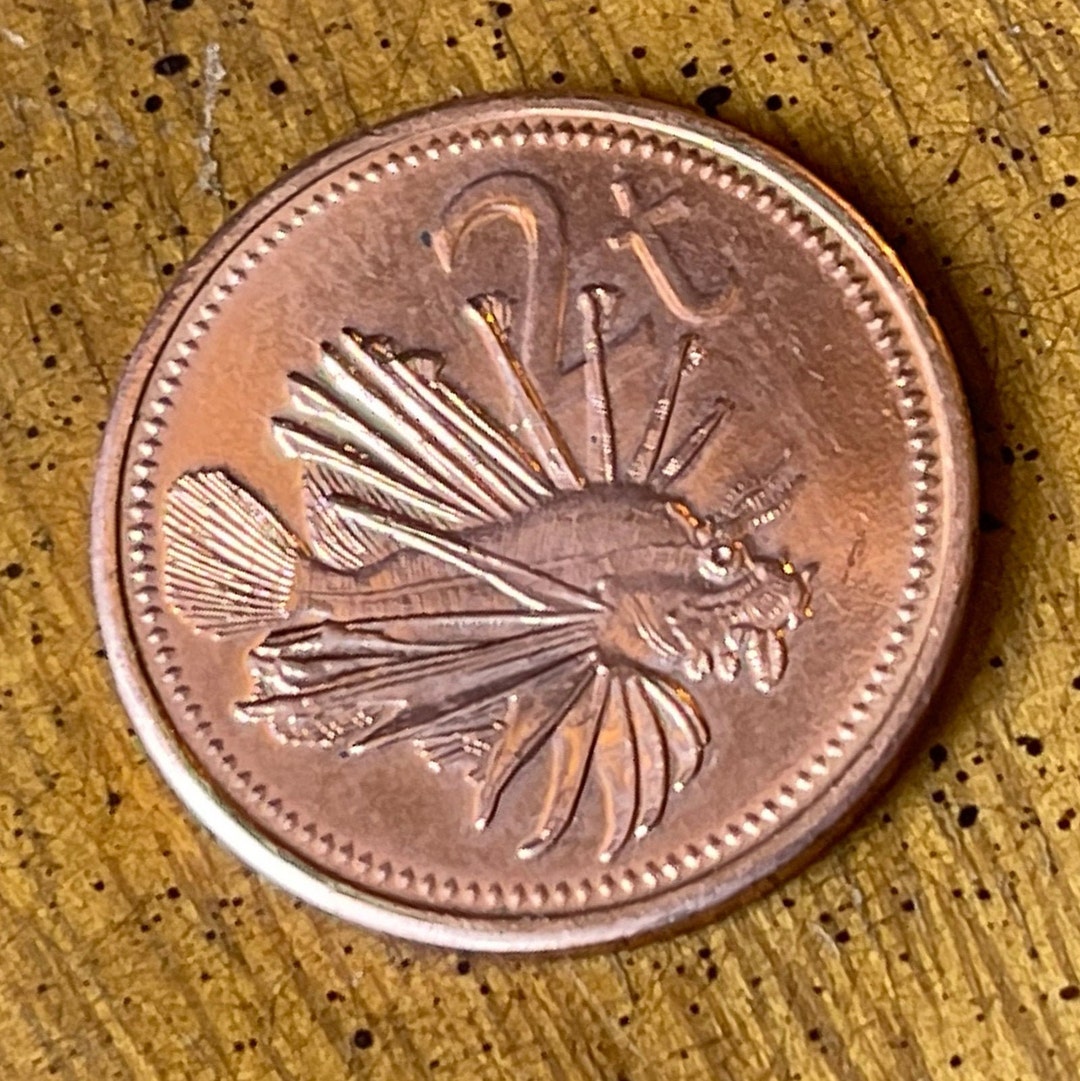Papua New Guinea Coin: Lion Fish & Paradise Bird 2 Toea for Jewelry - Etsy