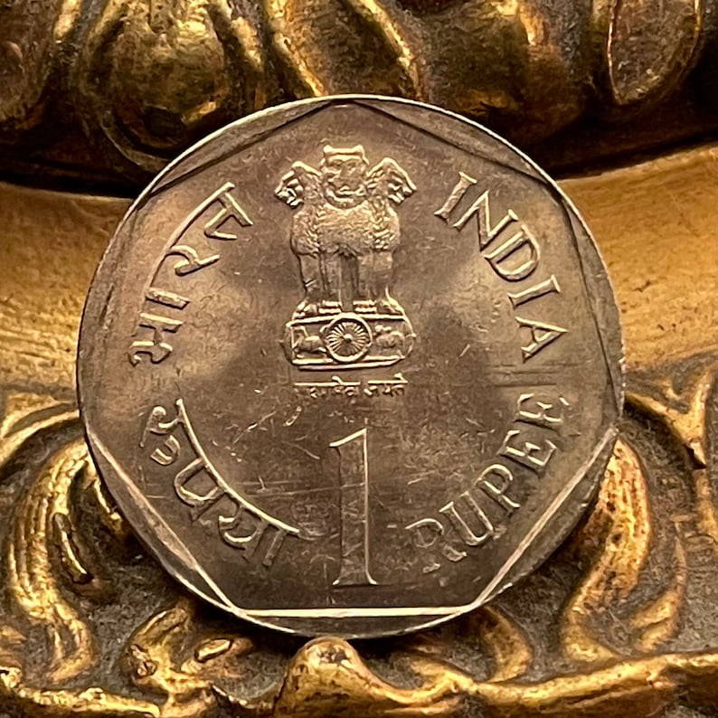 Ashoka Lion Capitol 1 Rupee India Authentic Coin Money for - Etsy