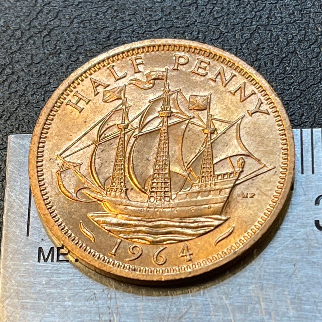 Golden Hind Galleon Sir Francis Drake Half-penny Great Britain ...