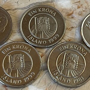 Giant Bergrisi & Cod Fish Krona Iceland Authentic Coin Money for ...
