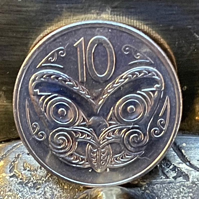 Maori Koruru Mask Coin: New Zealand 10 Cents for Jewelry Making - Etsy