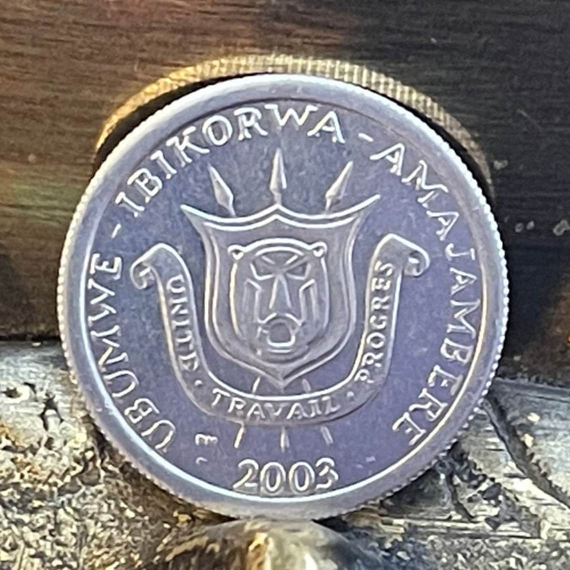 Roaring Lion & Spears 1 Franc Burundi Authentic Coin Money for | Etsy