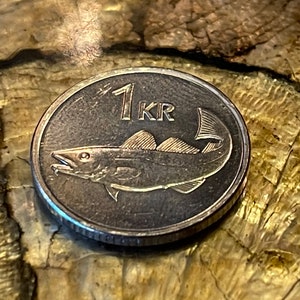 Giant Bergrisi & Cod Fish Krona Iceland Authentic Coin Money for ...