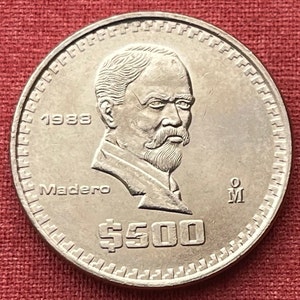 Francisco Madero (LARGE) & Eagle With Snake 500 Pesos Mexico Authentic ...