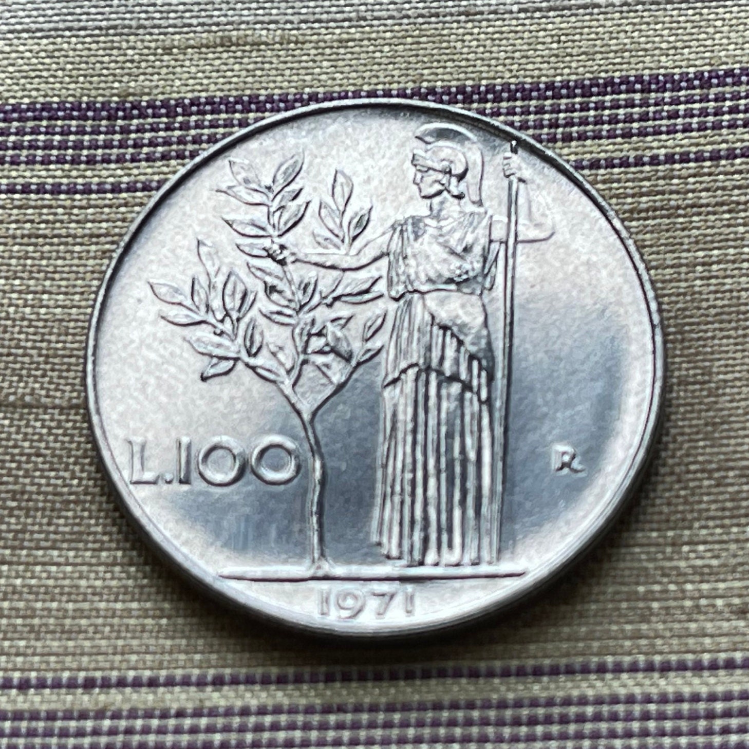 Goddess Minerva & Olive Tree 100 Lire Italy Authentic Coin - Etsy