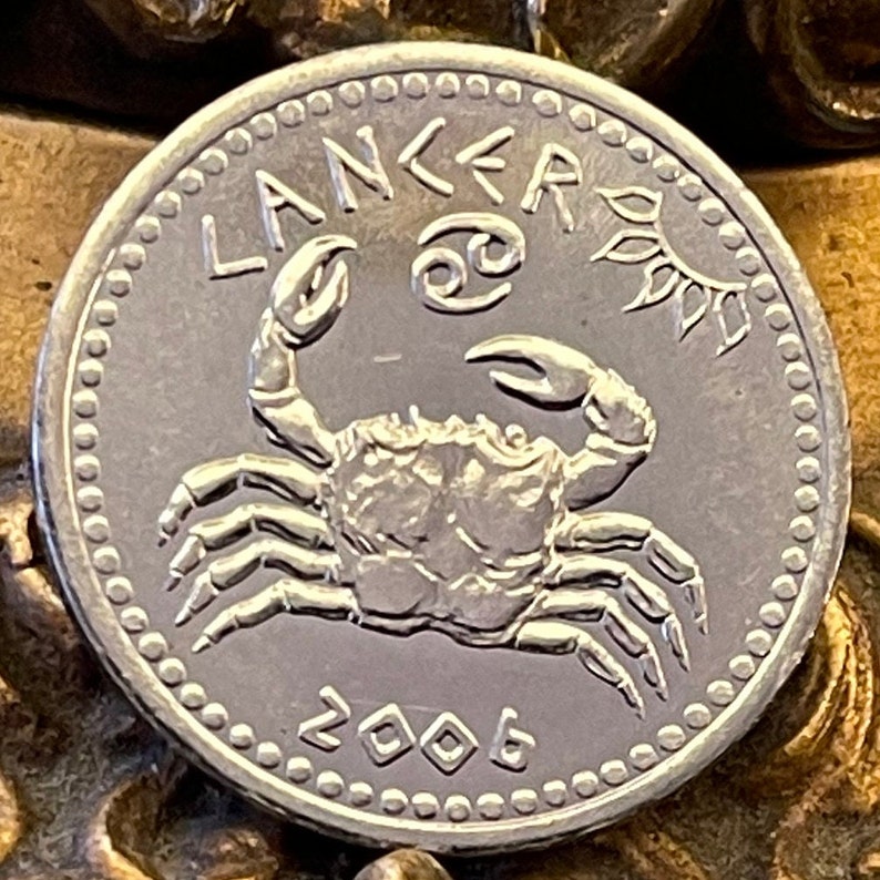 Cancer Crab Coin: Somaliland 10 Shillings, Zodiac Jewelry Craft - Etsy