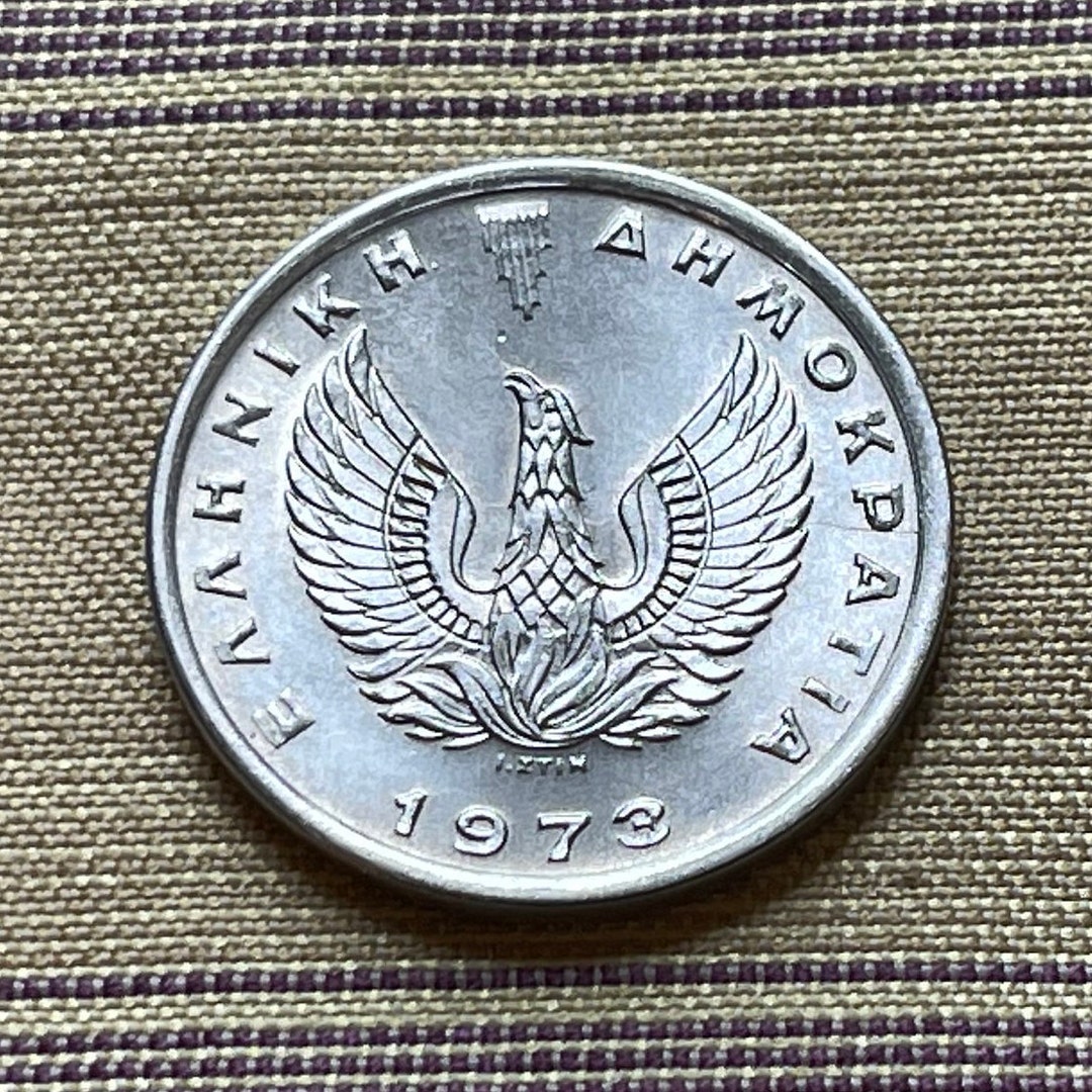 1973 Greek 20 Lepta Coin: Phoenix & Olive Branch, Jewelry Making - Etsy