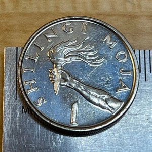 President Mwinyi & Uhuru Torch 1 Shilingi Tanzania Authentic Coin Money ...