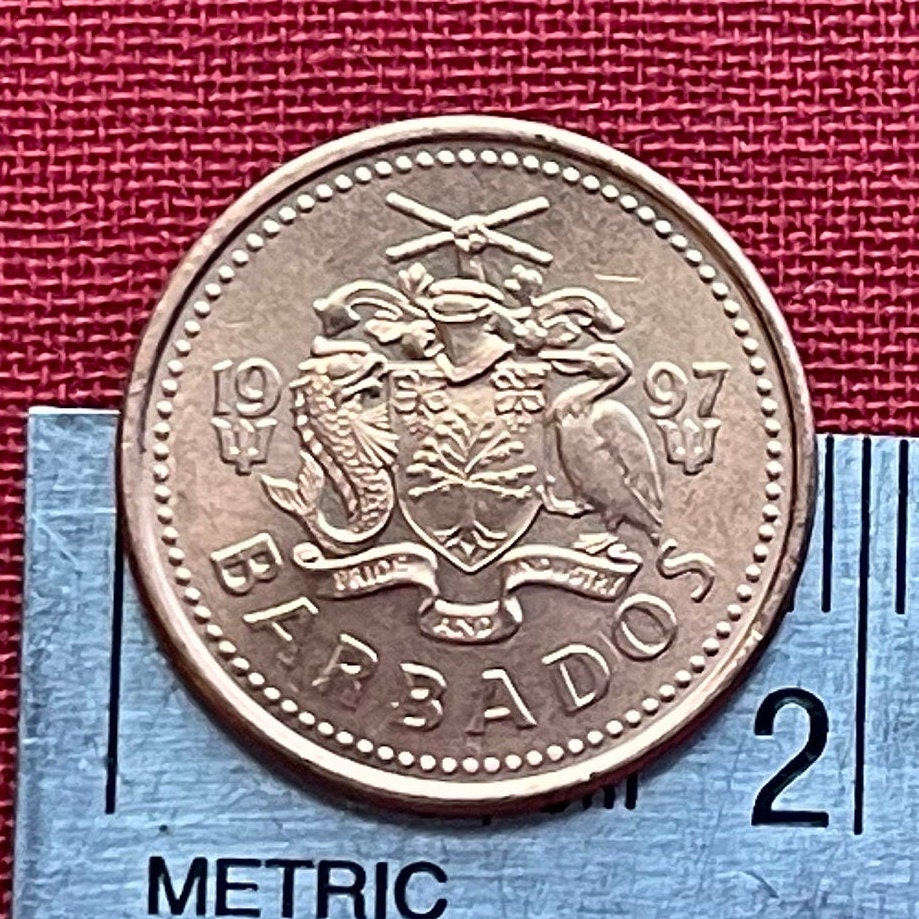 Trident of Poseidon 1 Cent Barbados Authentic Coin Money for | Etsy