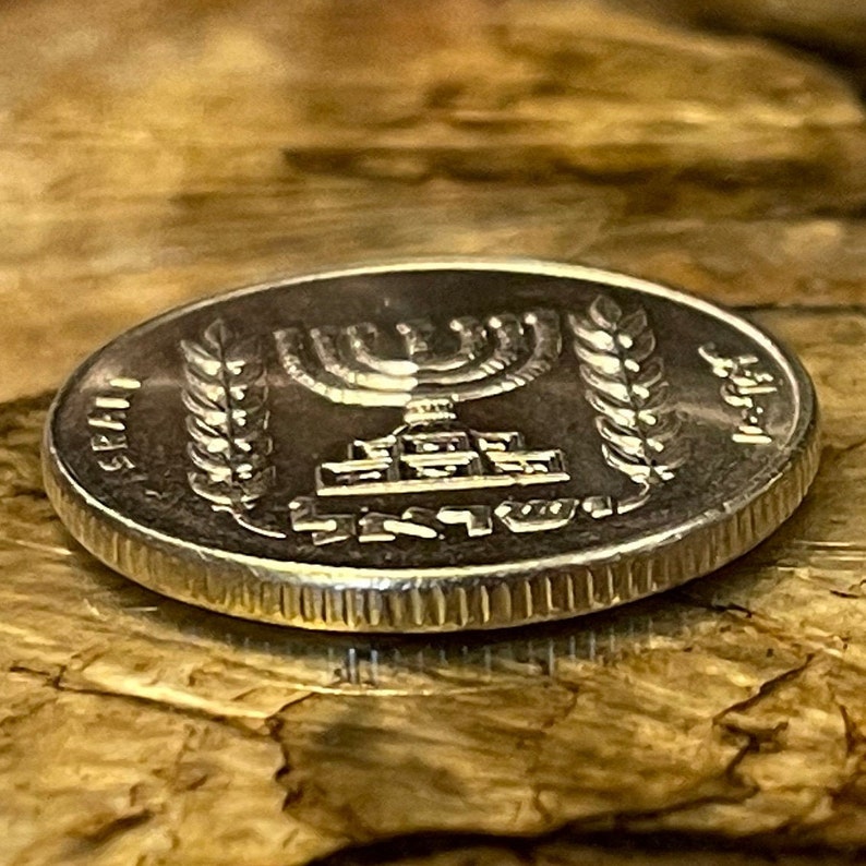 Israel 1/2 Lira Coin: Menorah & Olive Branch, Jewelry Making - Etsy