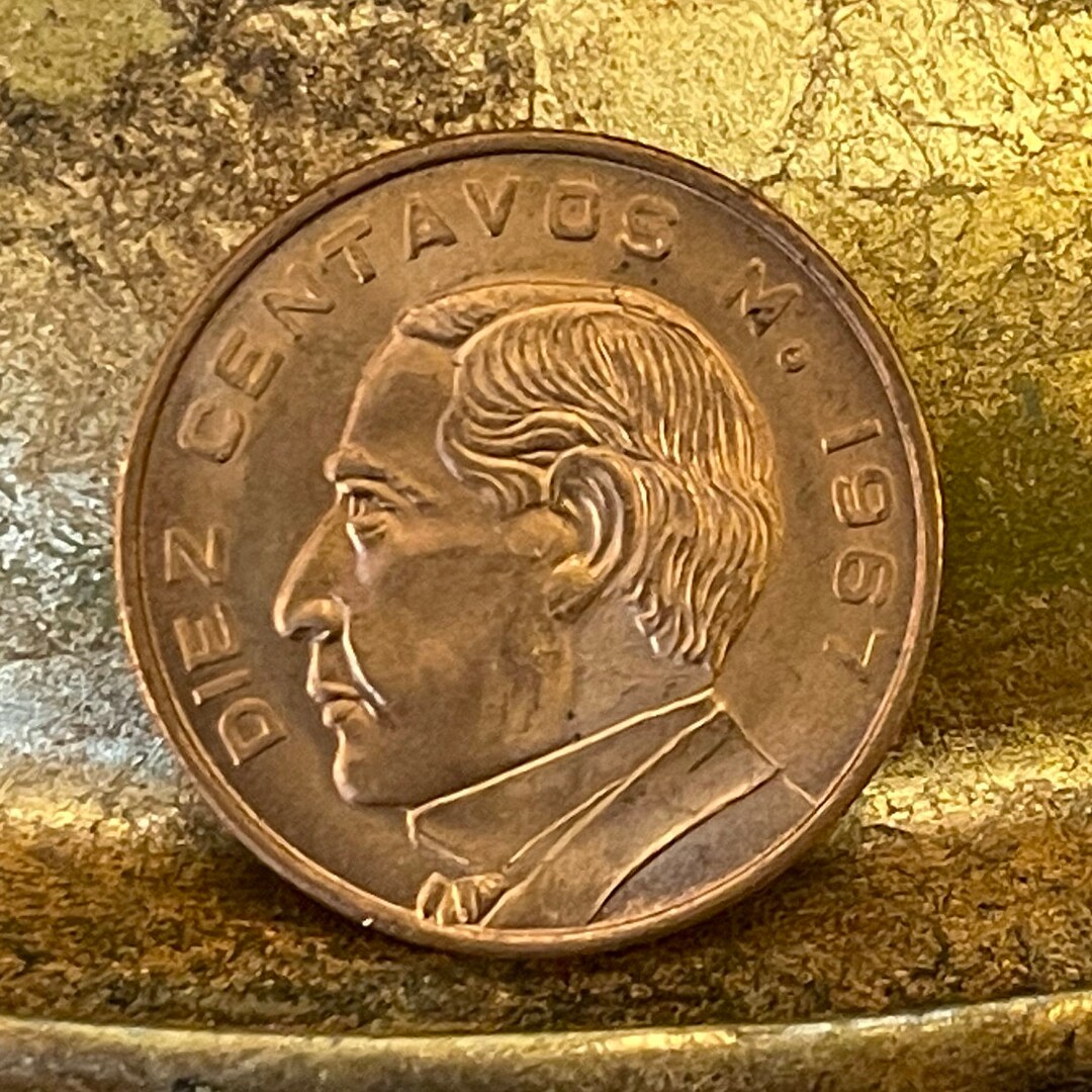 Benito Juárez Mexico 10 Centavos Coin: Eagle With Snake, Craft Jewelry ...