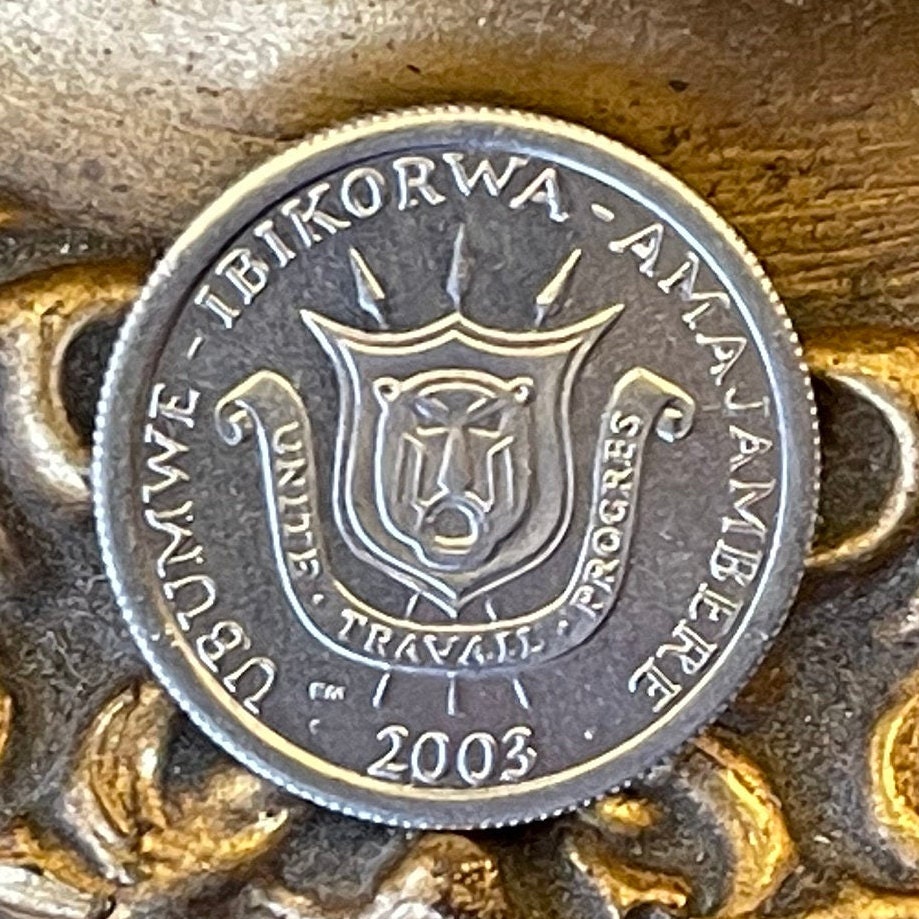 Roaring Lion & Spears 1 Franc Burundi Authentic Coin Money for - Etsy