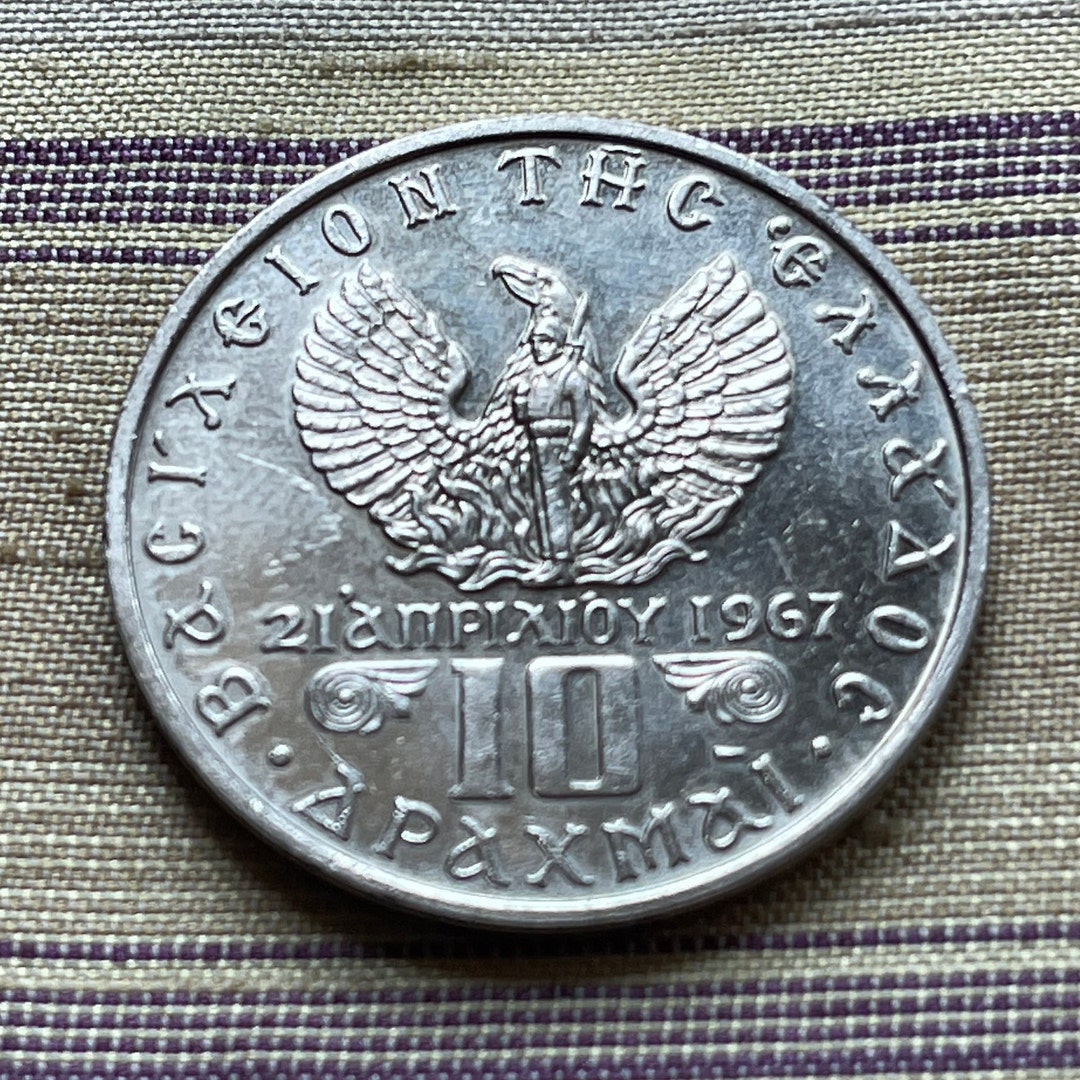 1971-73 Greek 10 Drachmai Coin: Phoenix & Soldier, Jewelry Making - Etsy