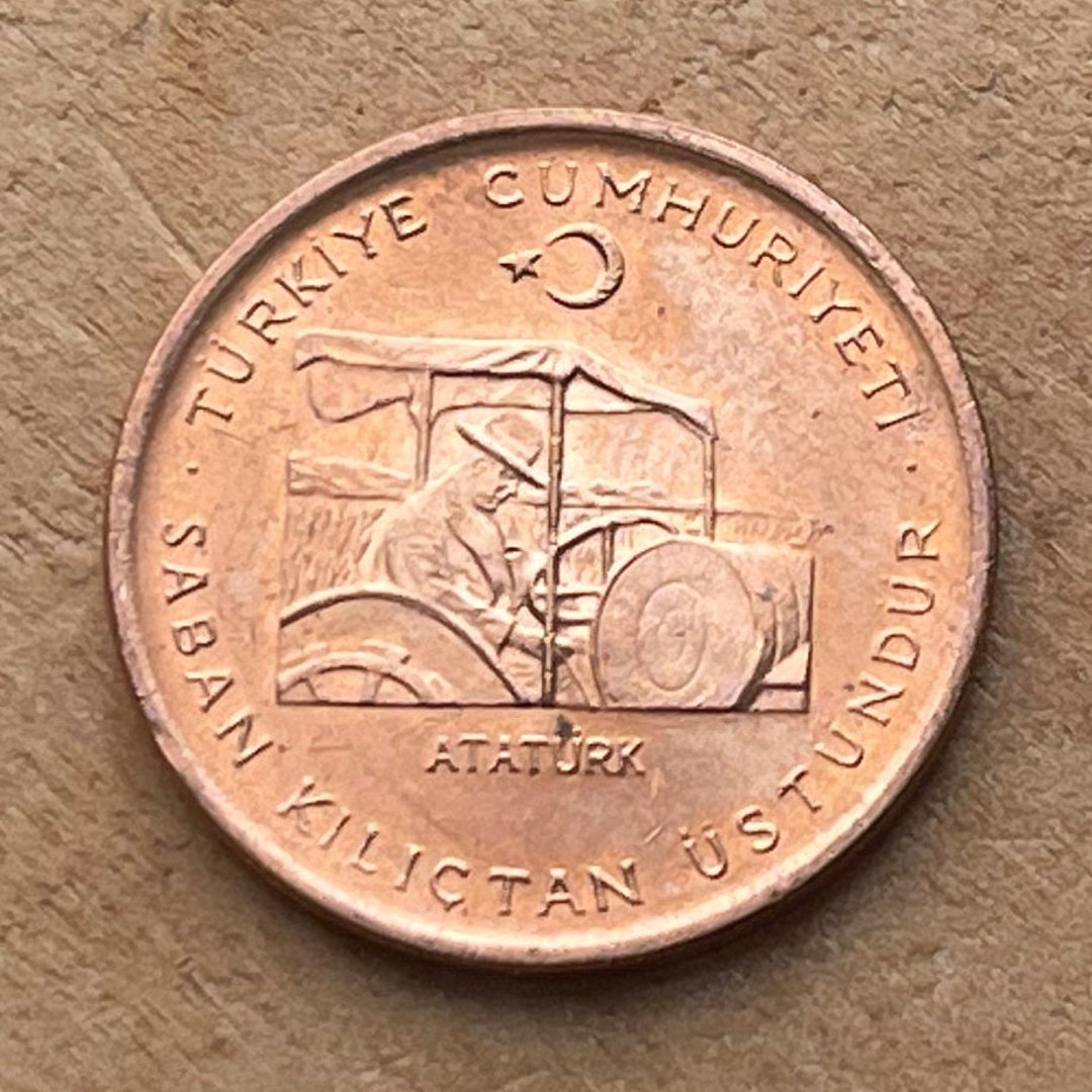 Ataturk Tractor 10 Kuruş Coin: Turkey FAO Commemorative for Jewelry - Etsy