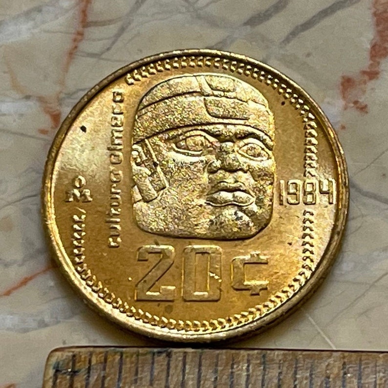 Mexico 20 Centavos Coin: Olmec Head & Eagle, Craft Jewelry (20mm) - Etsy