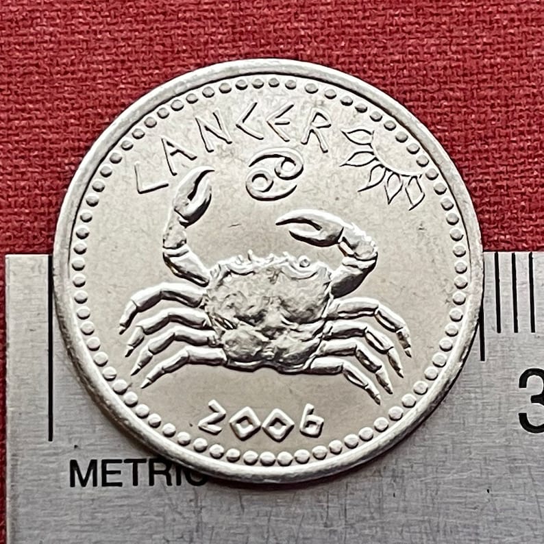 Cancer Crab Coin: Somaliland 10 Shillings, Zodiac Jewelry Craft - Etsy