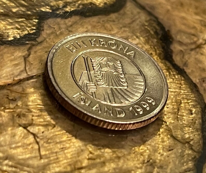 Giant Bergrisi & Cod Fish Krona Iceland Authentic Coin Money for ...