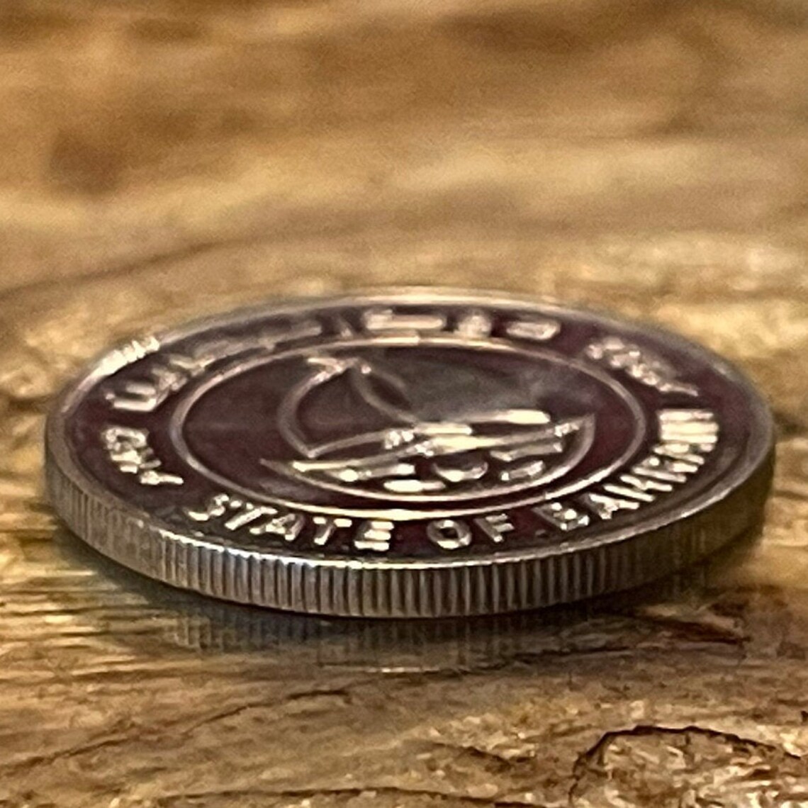 Bahrain 50 Fils Coin: Dhow Boat & Fish, 1992-2000 - Etsy