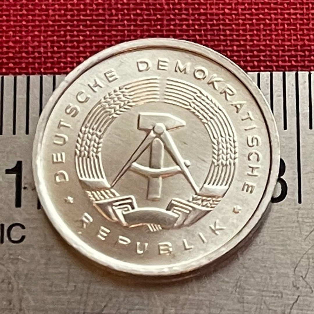 Hammer, Compass, Corn Wreath 5 Pfennig Communist East Germany Authentic ...