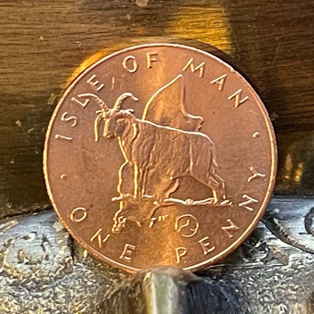 Manx 4-horn Loaghtan Sheep 1 Penny Isle of Man Authentic Coin Money for ...