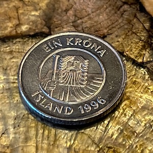 Giant Bergrisi & Cod Fish Krona Iceland Authentic Coin Money for ...