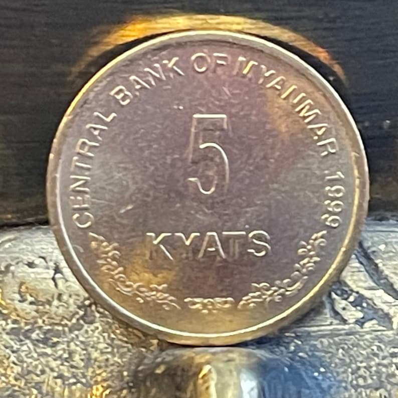 Chinthe Lion Myanmar 5 Kyats Authentic Coin Money for Jewelry and Craft ...