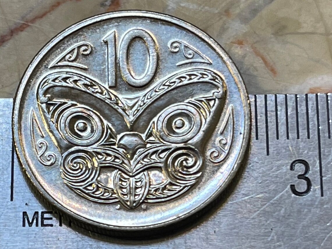 Maori Koruru Mask Coin: New Zealand 10 Cents for Jewelry Making - Etsy